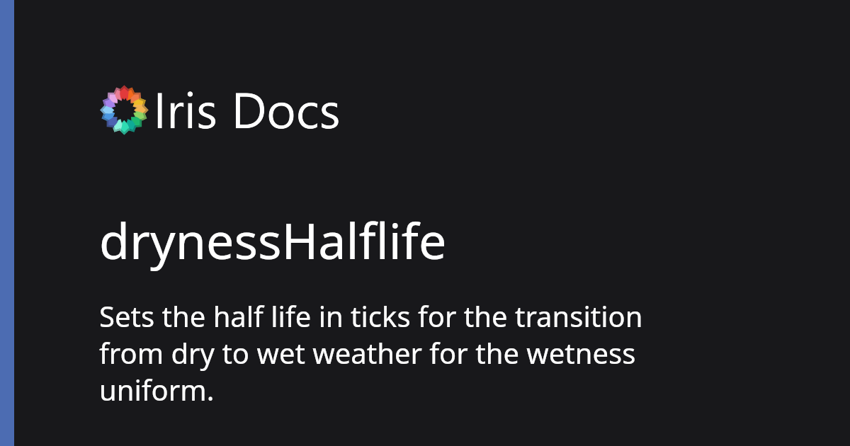 drynessHalflife | Iris Docs