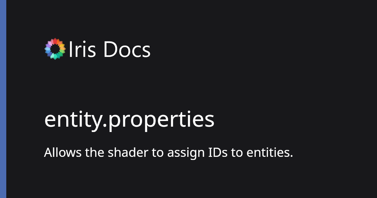 entity.properties | Iris Docs